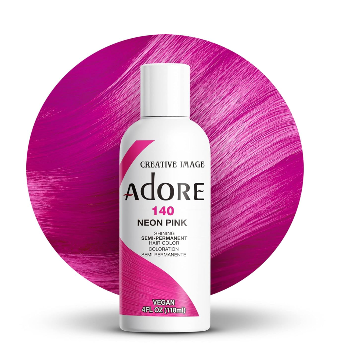 Adore Semi-Permanent Hair Color #140 Neon Pink 4oz | Play Beauty Supply